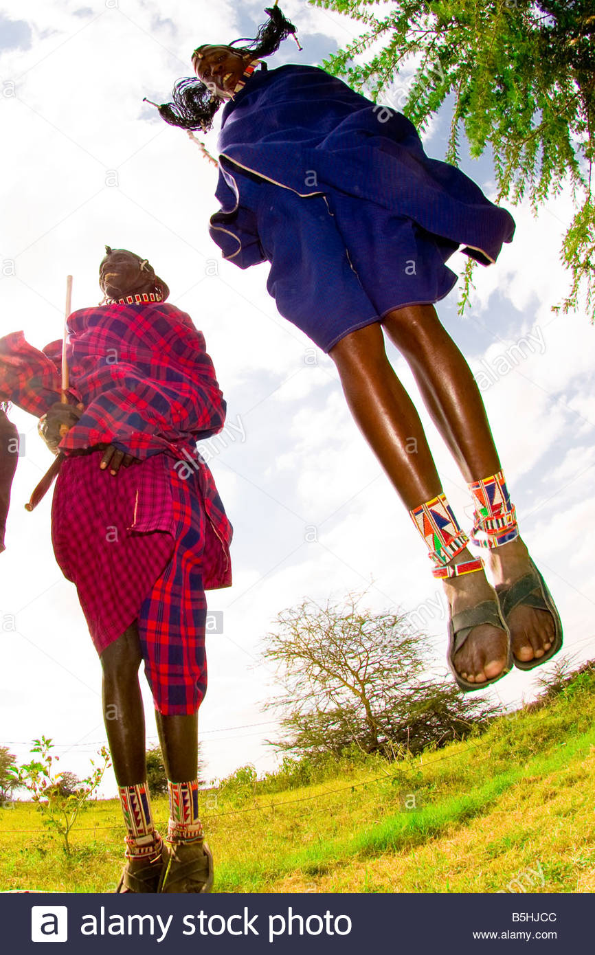 Maasai Warriors Dancing Jumping Kenya High Resolution Stock Photography ...