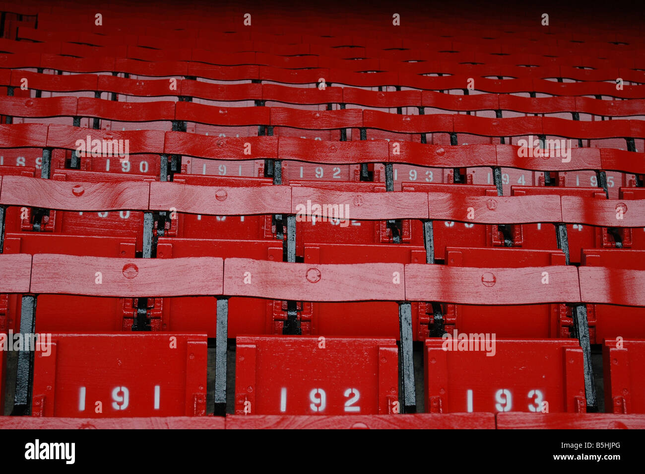 Old style seats at anfield hi-res stock photography and images - Alamy
