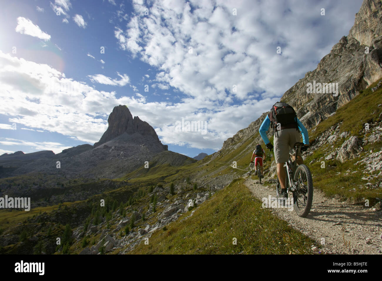 Two mountainbike riders in the mountains Stock Photo - Alamy