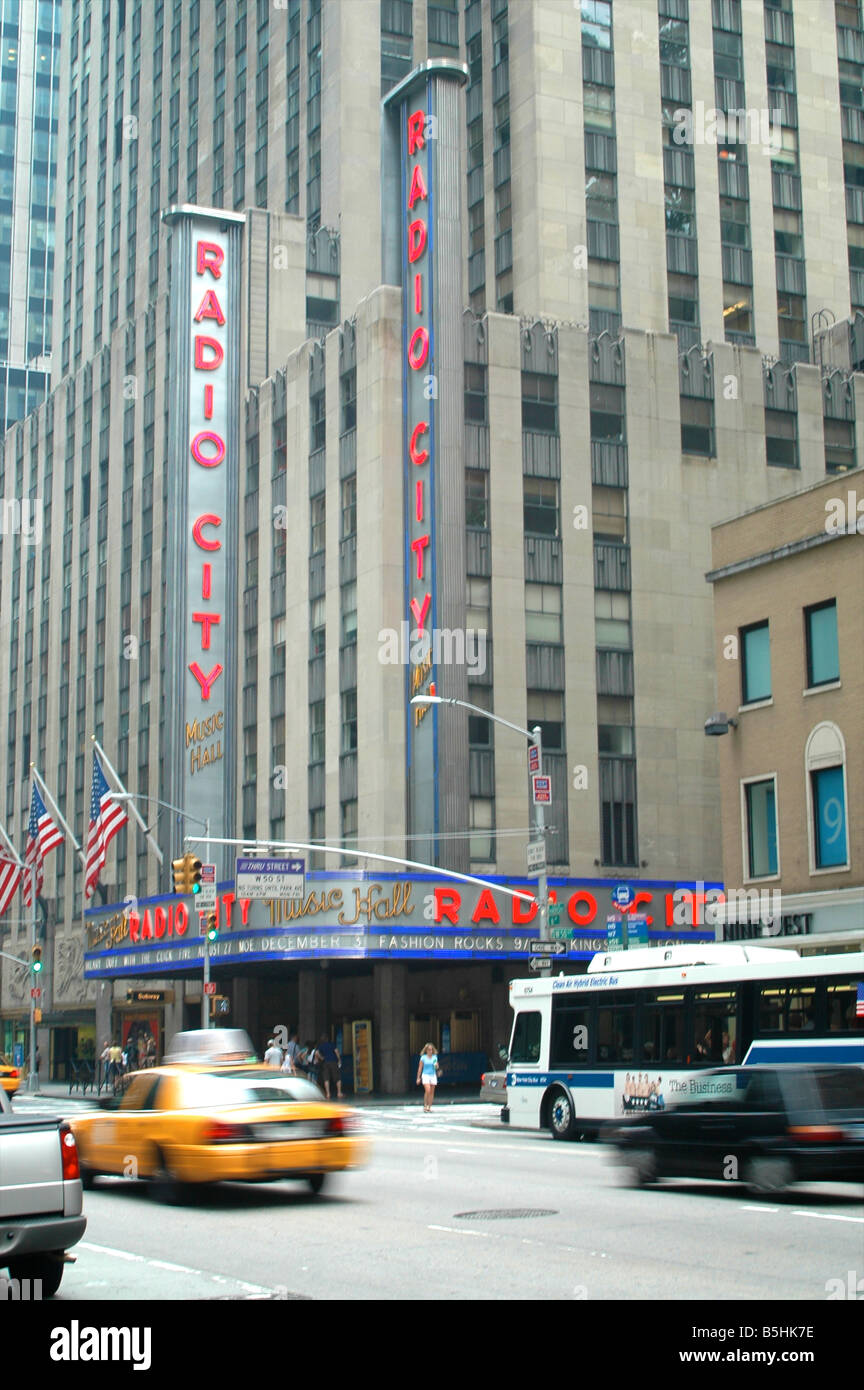 Neon lights Radio City in New York Stock Photo - Alamy