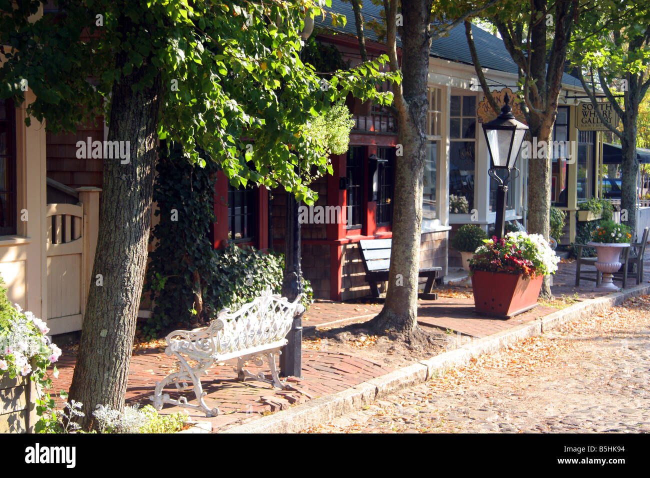 Old cobblestone street in Nantucket Town Nantucket Island Cape Cod ...