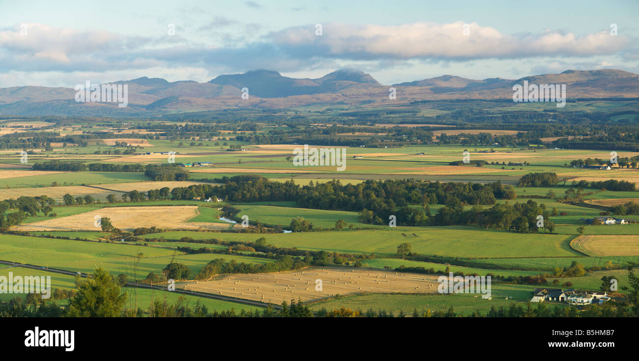 View across the Carse of Stirling to the mountains of Ben Vorlich and ...