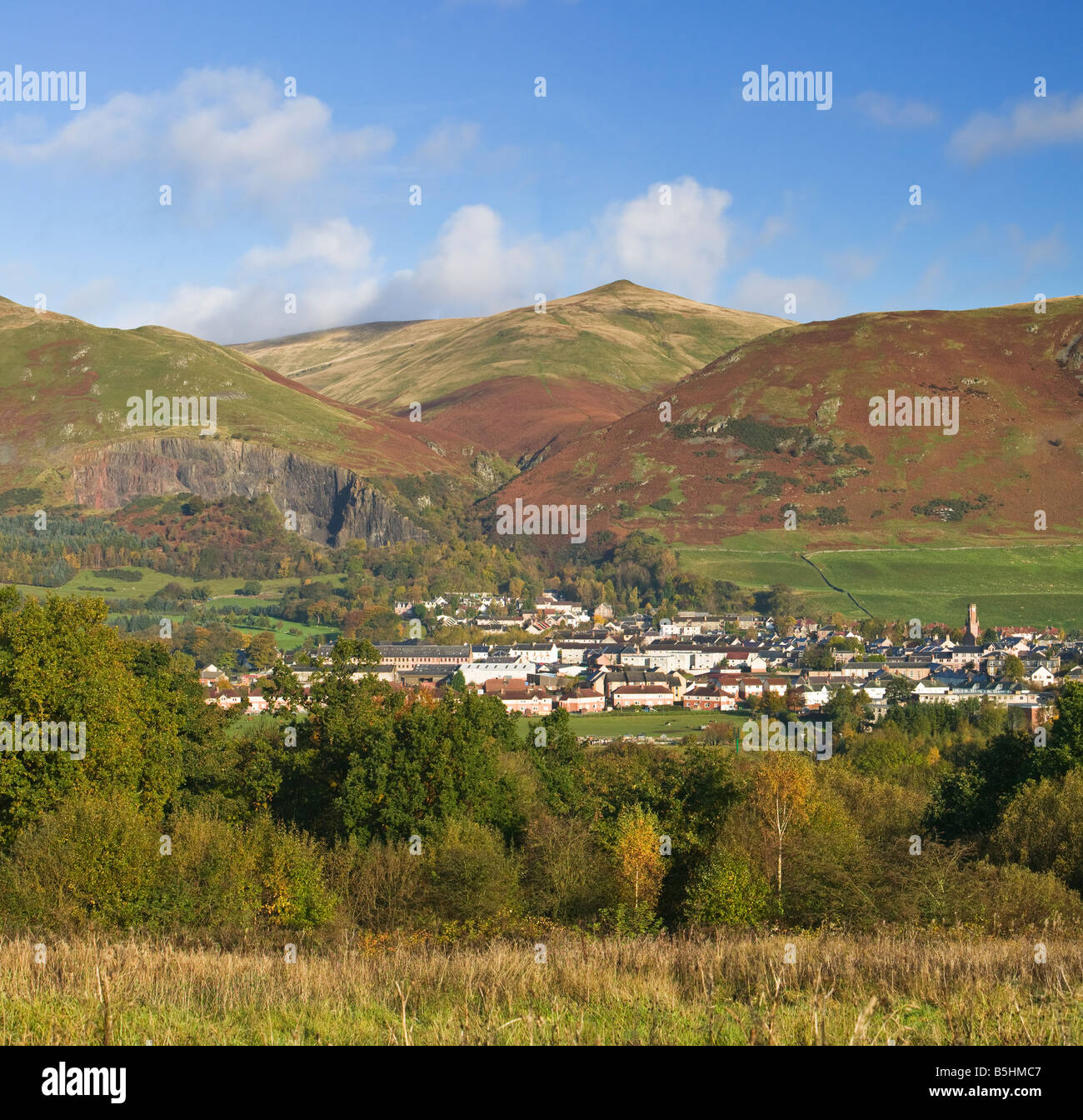 View of Tillycoultry at the foot of the Ochils, Clackmannanshire ...
