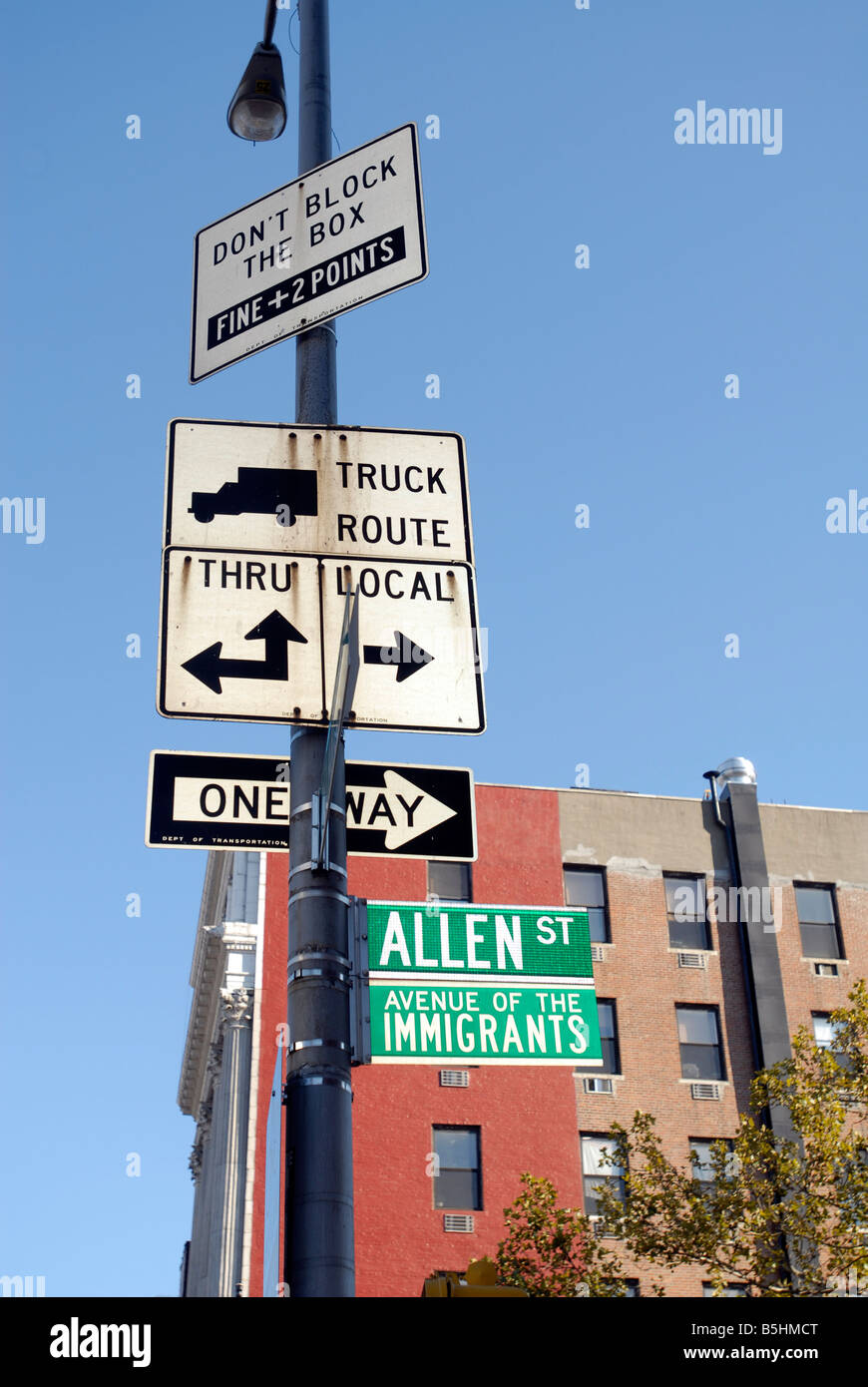 A street sign on Allen Street in the Lower East Side of New York ...