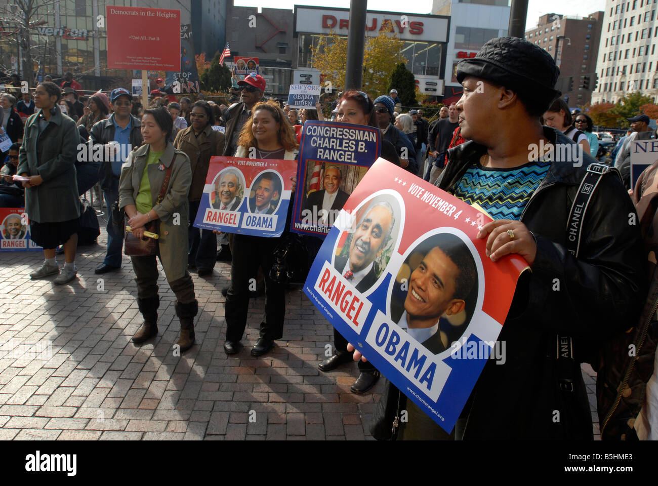 Hundreds of supporters rally in Harlem in support of Democratic ...