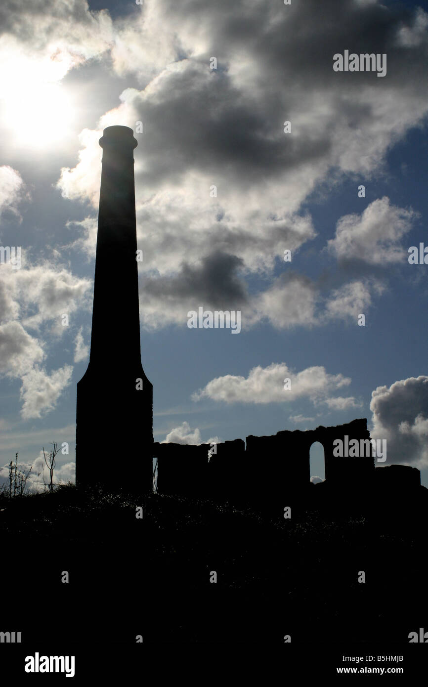 Levant mine chimney stack Cornwall UK Stock Photo - Alamy