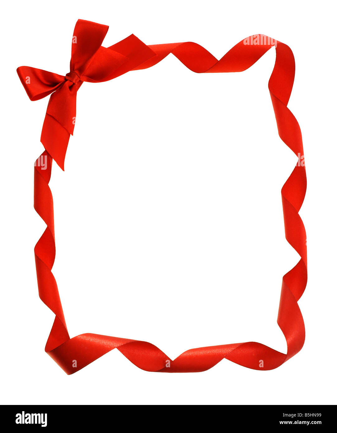 Red Bow ribbons border isolated on white and copy space Stock Photo - Alamy