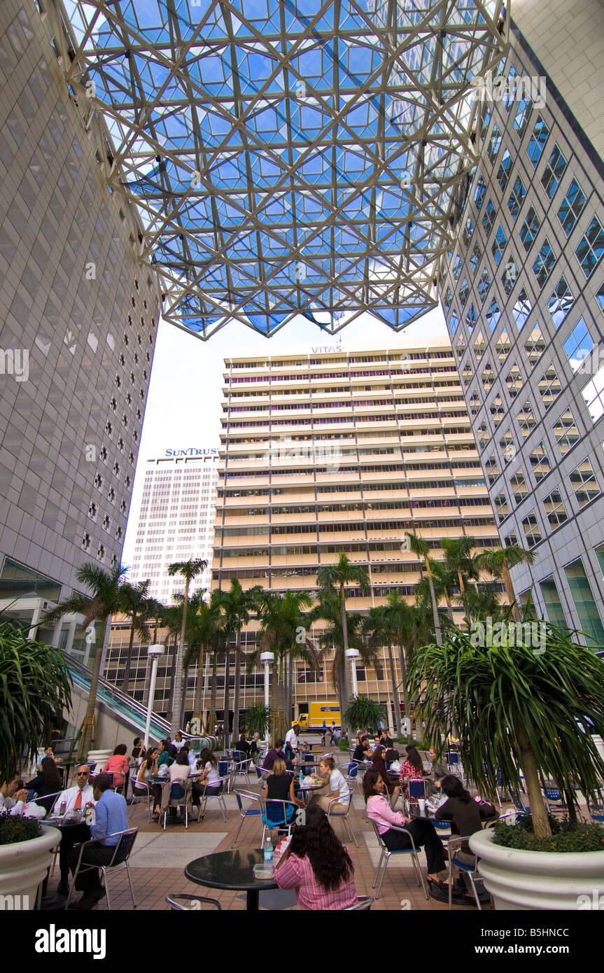 United States Of America Florida Miami Downtown office workers having ...