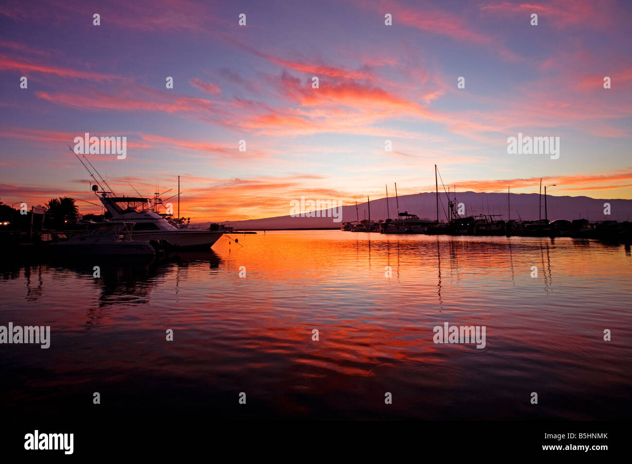 A spectacular sunrise at Ma'alaea Harbor, Maui, Hawaii Stock Photo - Alamy