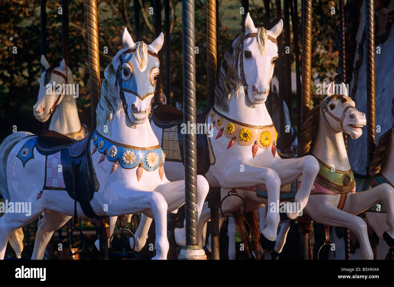 White merry go round hi-res stock photography and images - Alamy