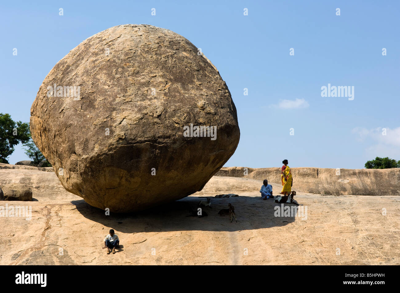 Immovable rock at Mahabalipuram, Madras, India Stock Photo - Alamy
