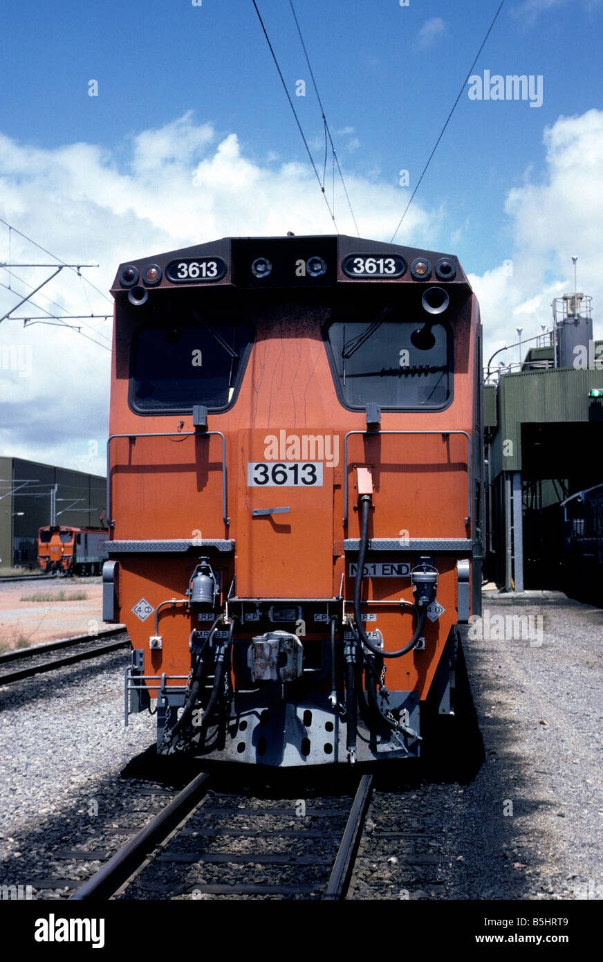 Queensland Rail class 36 locomotive at Callemondah rail depot ...