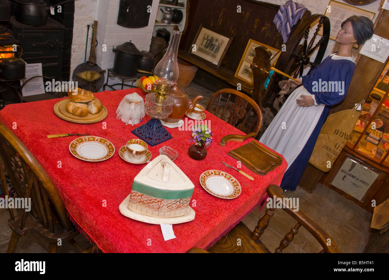 Farmhouse kitchen display in Usk Rural Life Museum in the rural market ...
