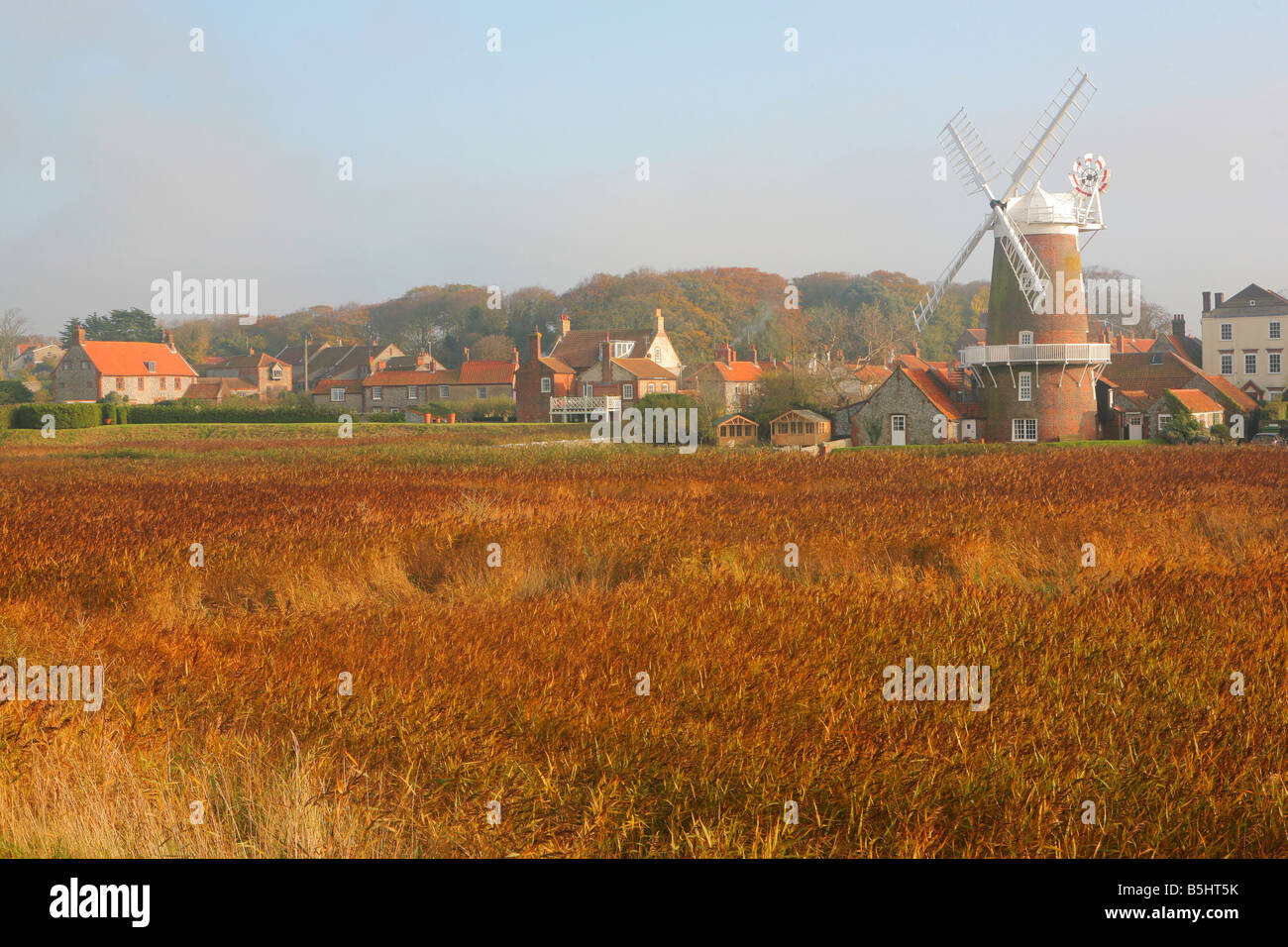 The village of Cley next the Sea with its windmill, Norfolk, England ...