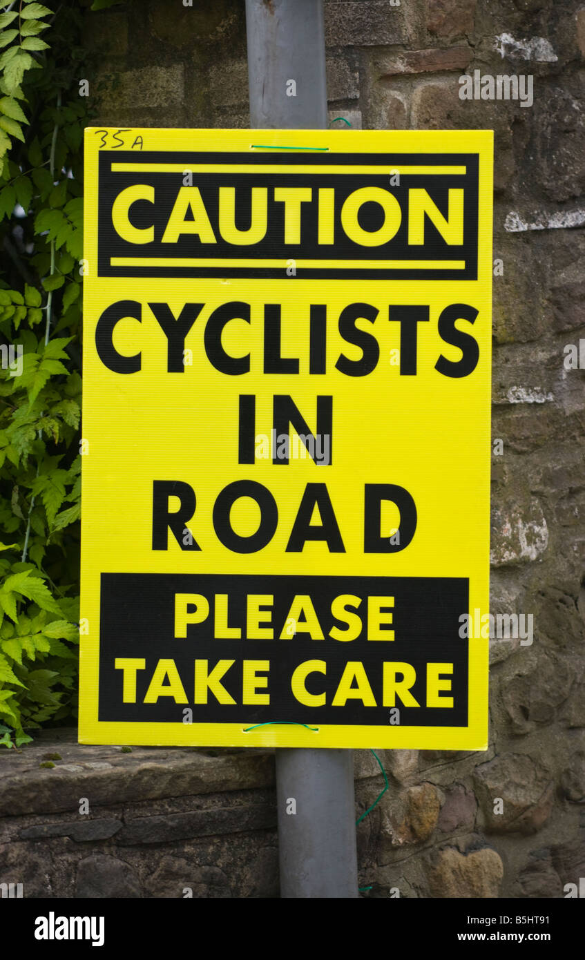 Warning Cyclists Stock Photos & Warning Cyclists Stock Images - Alamy
