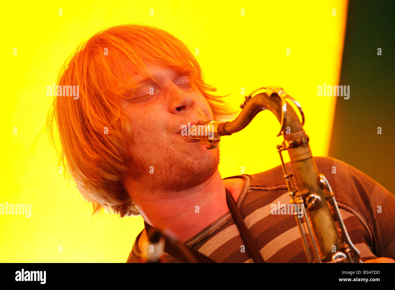 Tom Challenger of the band Red Snapper playing at Lewisham Summer ...