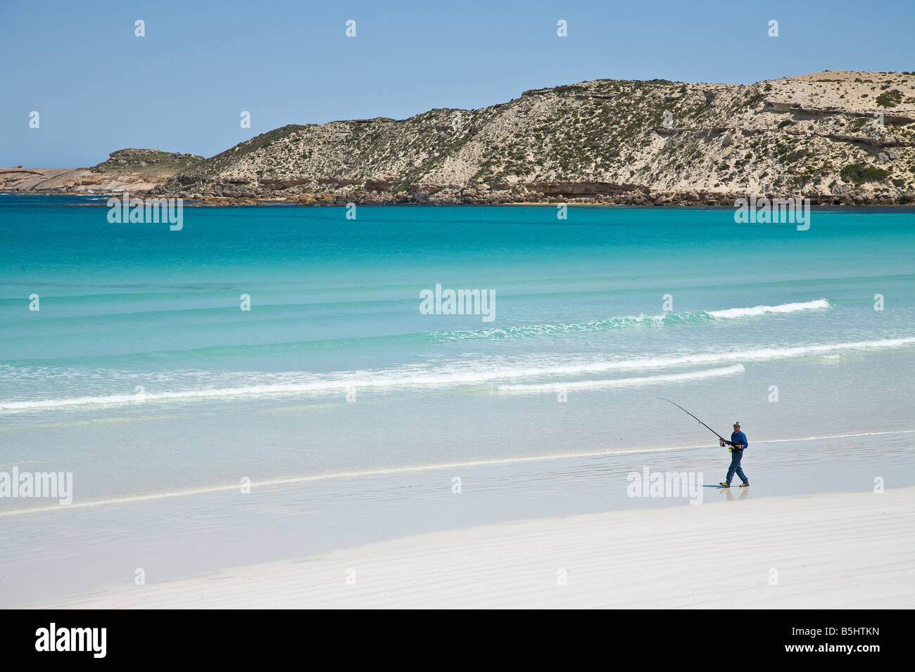 Fishing at Sensation Beach South Australia Stock Photo - Alamy