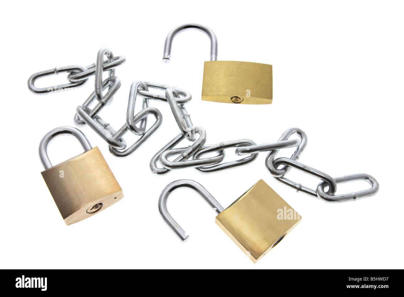 Padlocks and Chain Stock Photo - Alamy