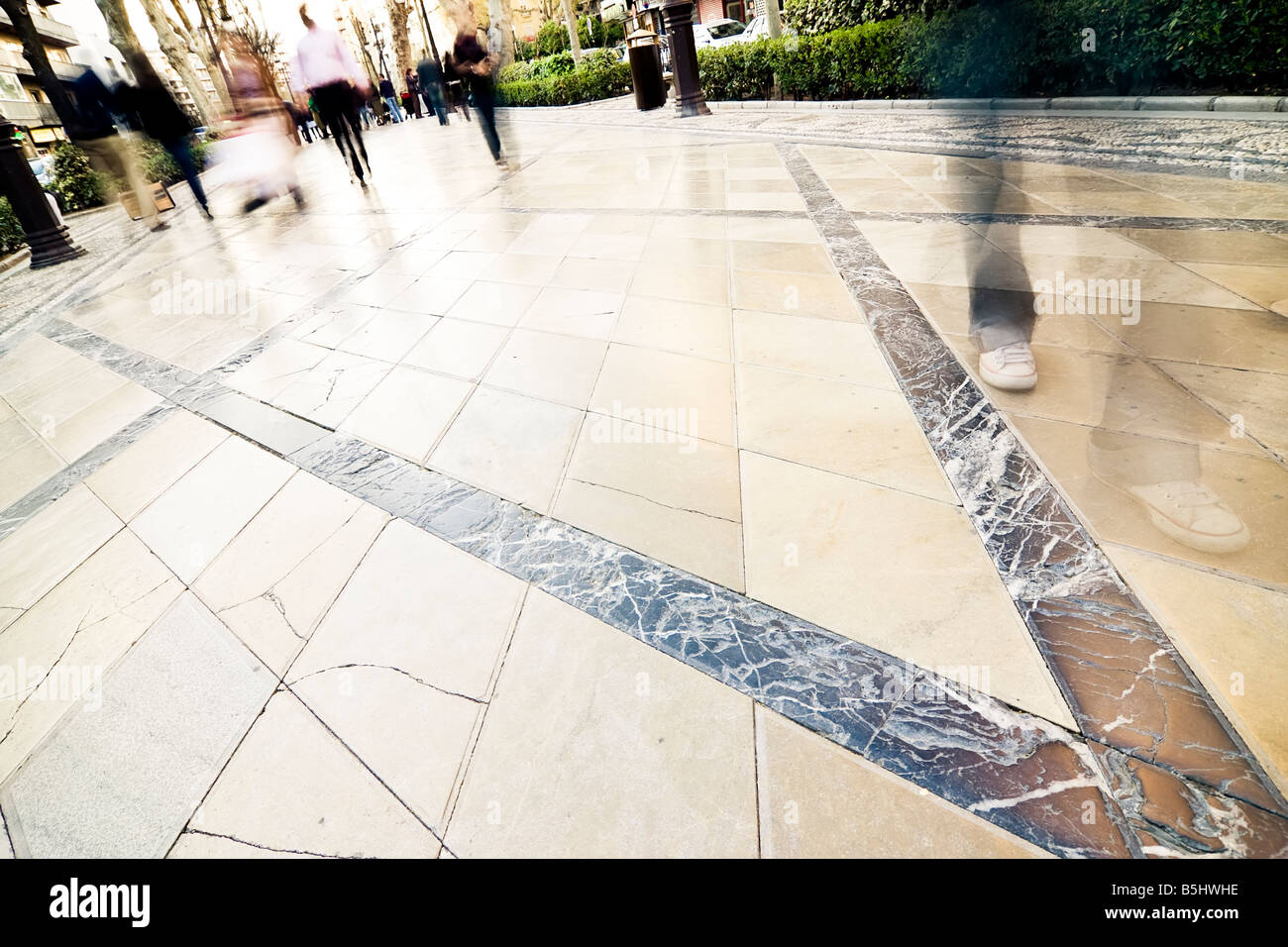 Walking crowd on the square Stock Photo - Alamy