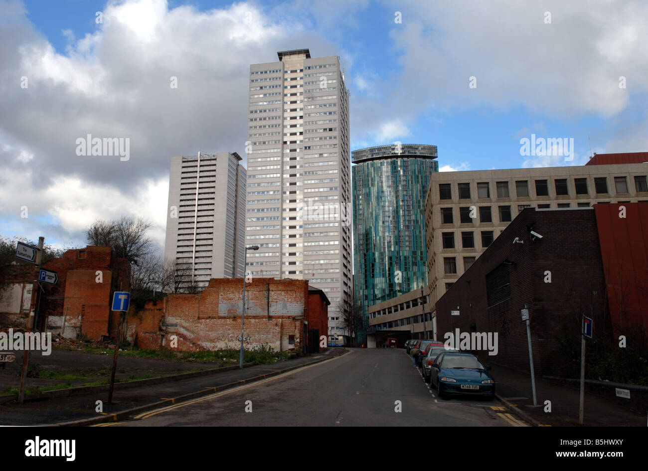 Beetham Tower, the tallest in Birmingham and surrounding tower blocks ...