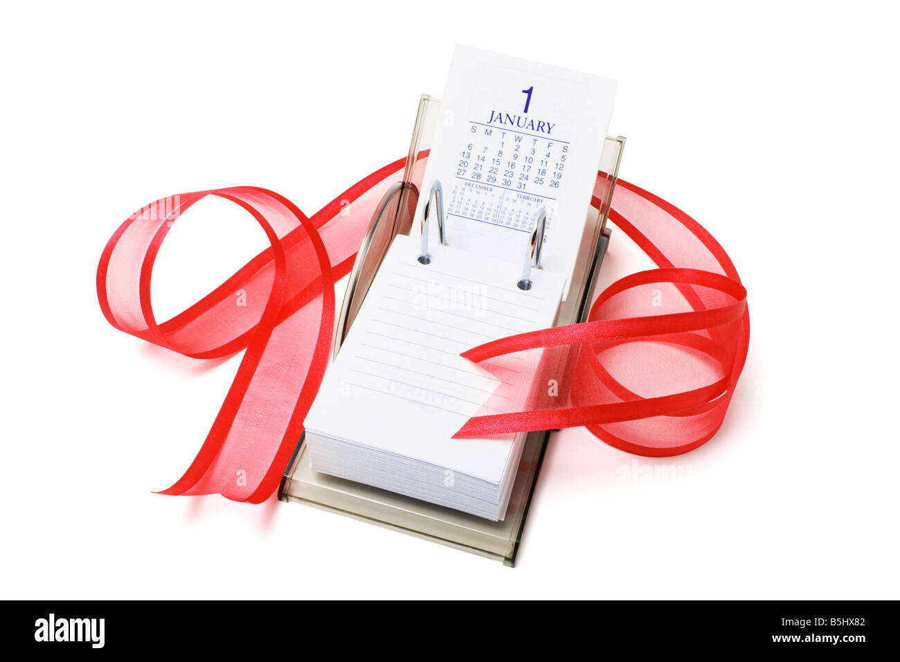 Desk Calendar and Ribbon Stock Photo - Alamy