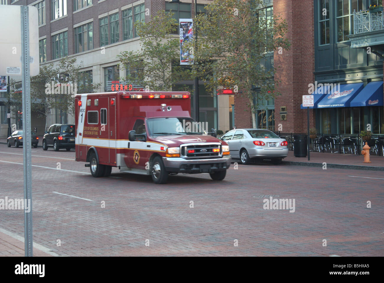 Ambulance-Columbus Fire Department- sirens wailing emergency response ...