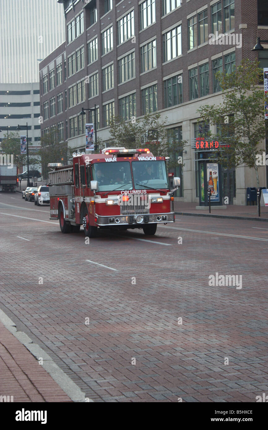 Fire truck-Columbus Fire Department- sirens wailing emergency response ...