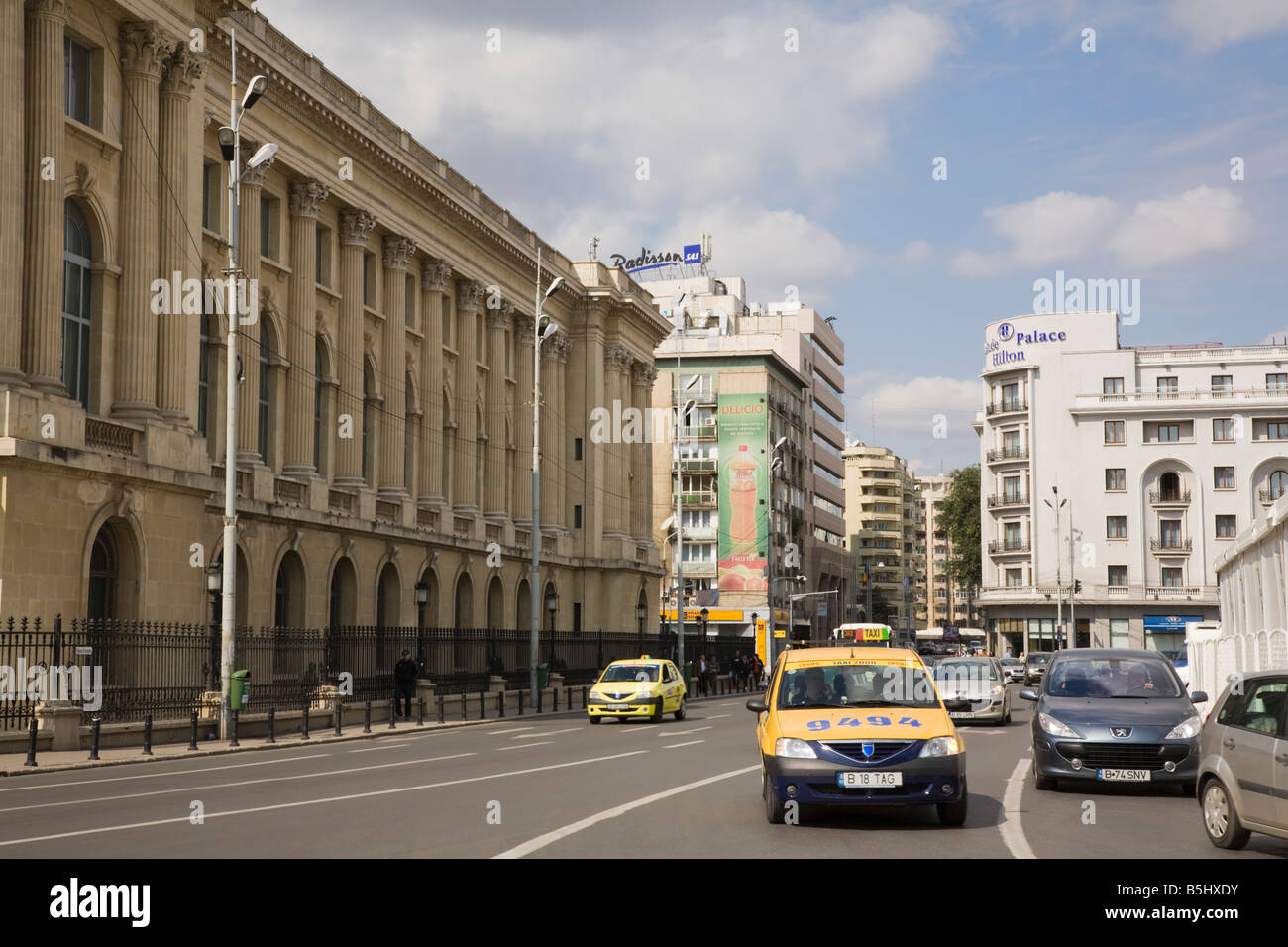 Bucharest Romania Traffic on Calea Victoriei road in city centre Stock ...