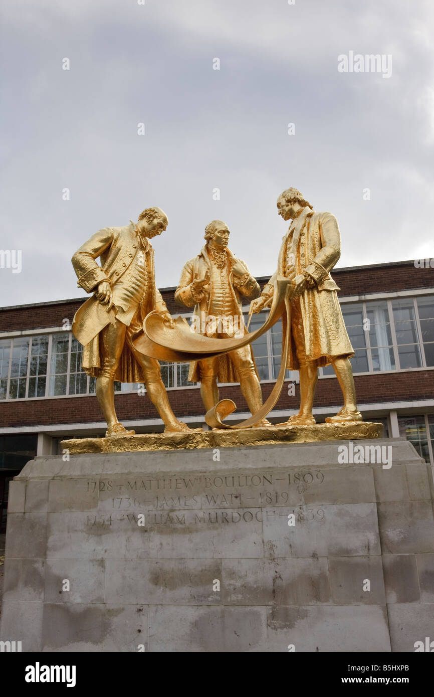The gilded bronze statue of Matthew Boulton James Watt and William ...