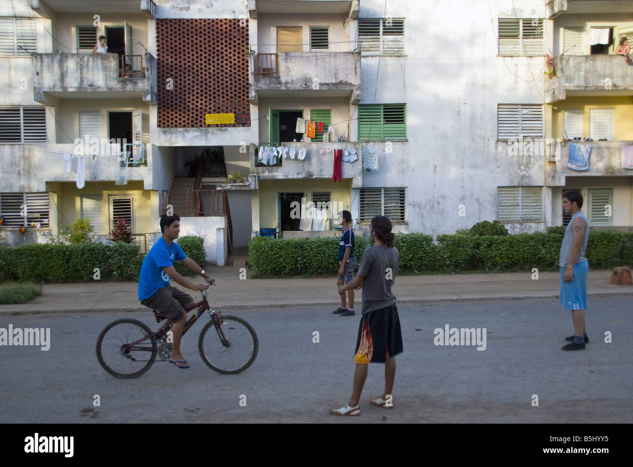 Children playing in front of social housing in Vinales, Pinar del Rio ...