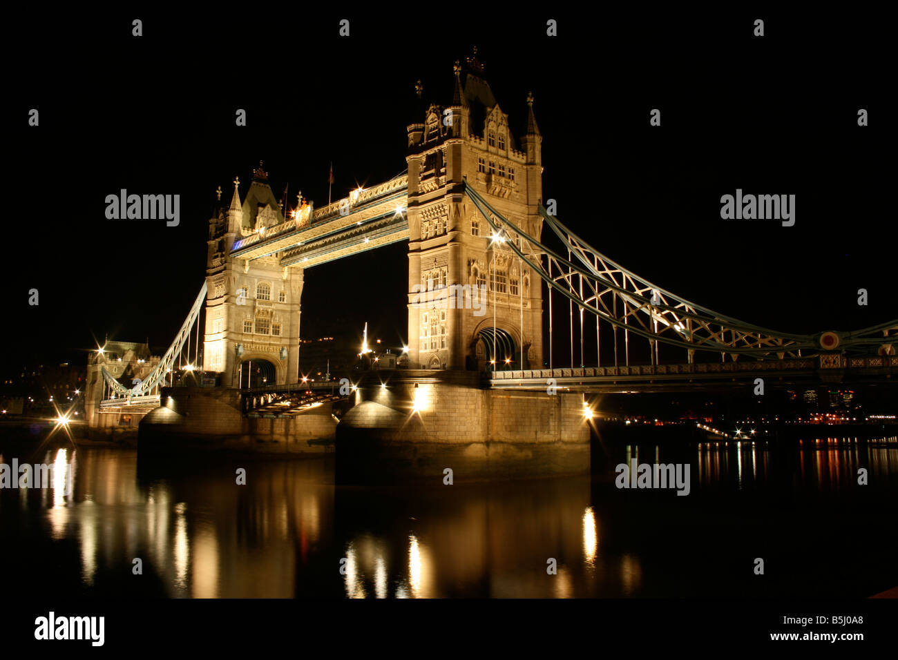 Tower Bridge late at night, London, England, UK Stock Photo - Alamy