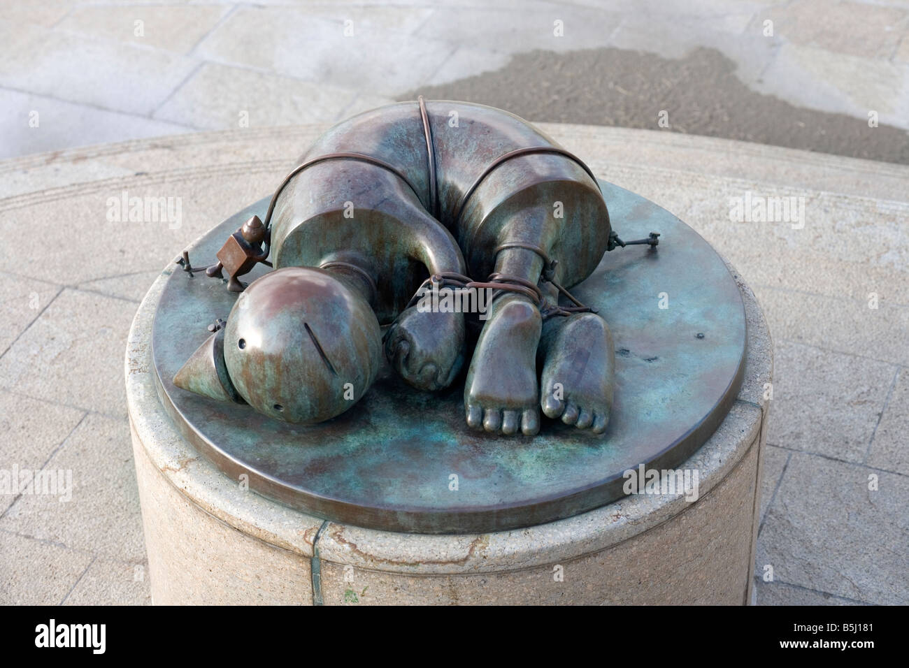 A Tom Otterness sculpture at the Scheveningen sculpture park Stock ...