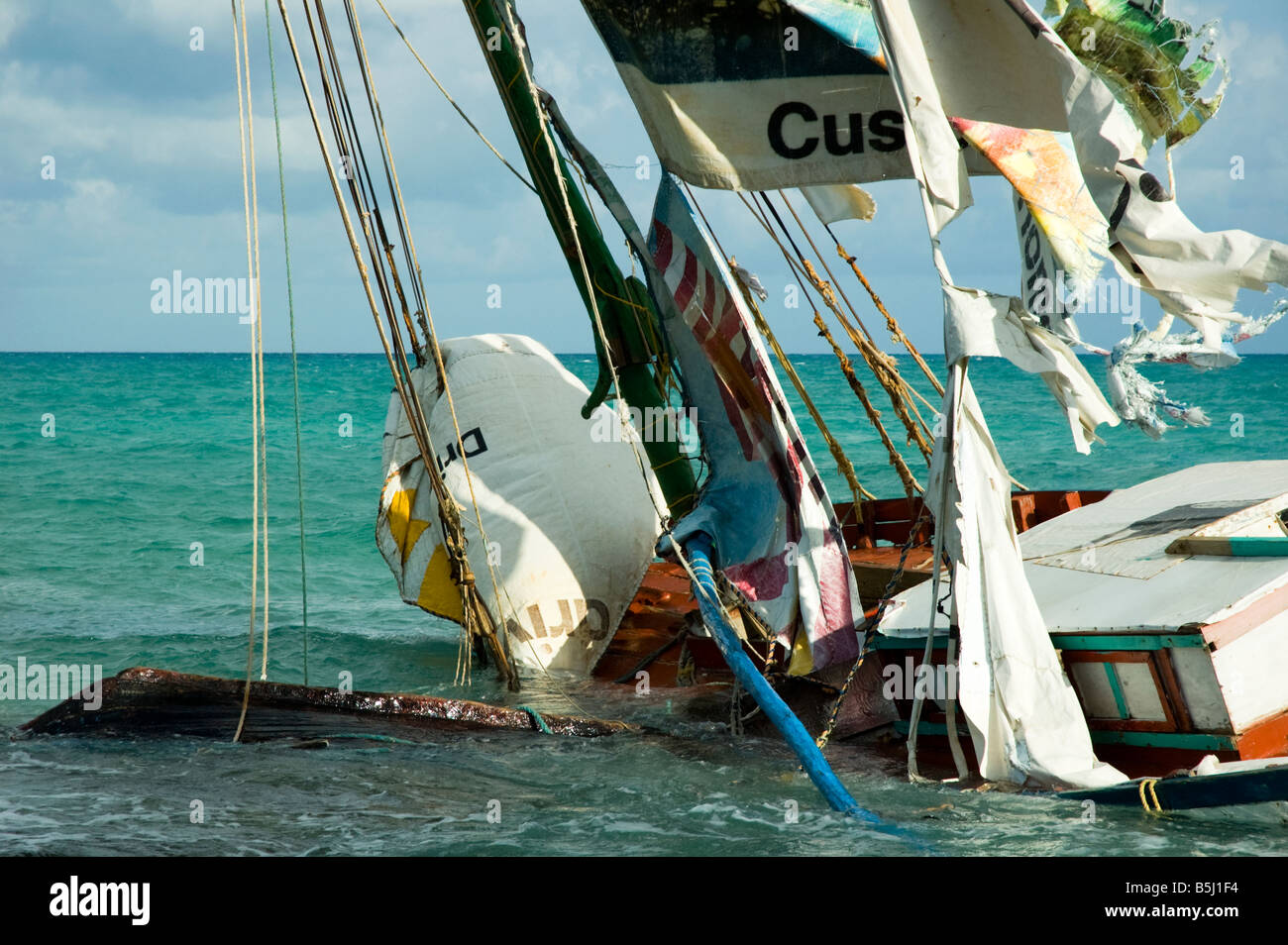 Wrecked Sailboat, Nassau, Bahamas Stock Photo - Alamy