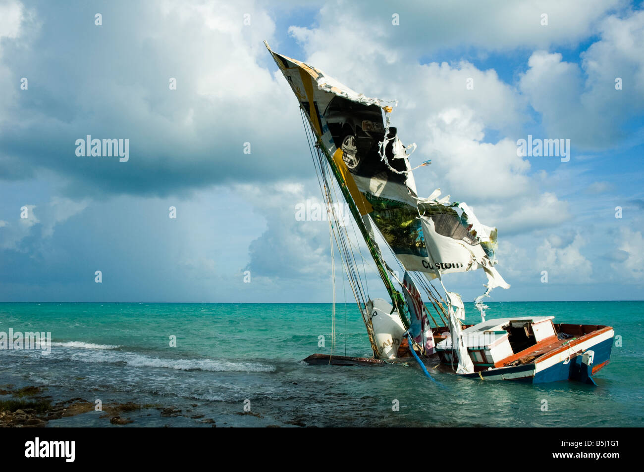 Wrecked Sailboat, Nassau, Bahamas Stock Photo - Alamy
