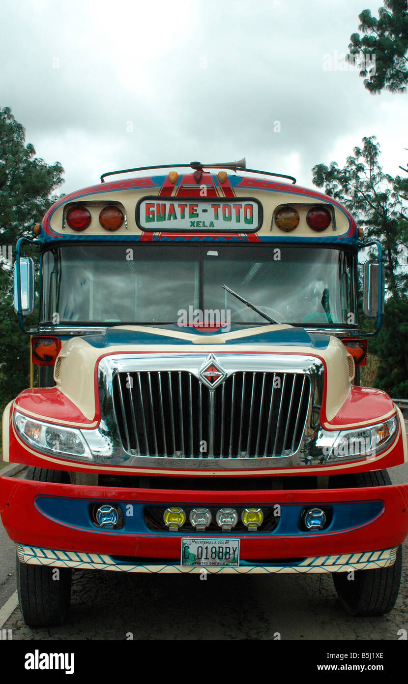 Classic 'Chicken bus' of Central America Stock Photo - Alamy