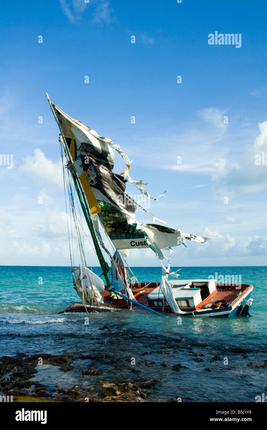 Wrecked Sailboat, Nassau, Bahamas Stock Photo - Alamy