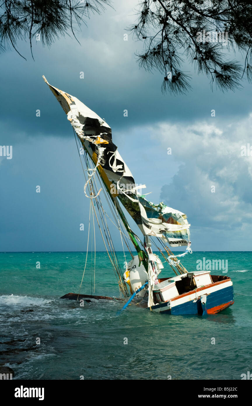 Wrecked Sailboat, Nassau, Bahamas Stock Photo - Alamy
