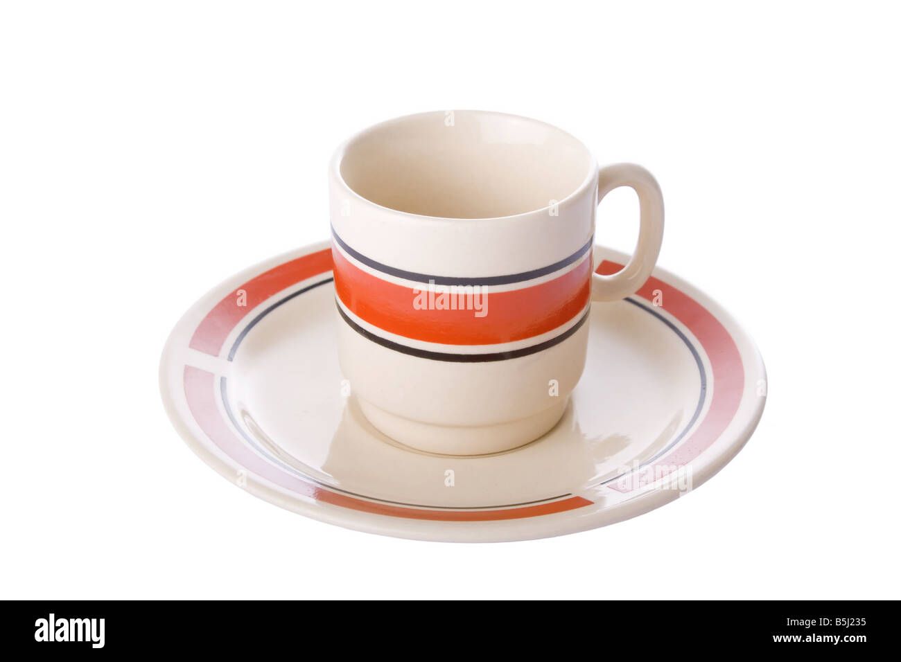 Coffee cup and saucer isolated on white background Stock Photo - Alamy