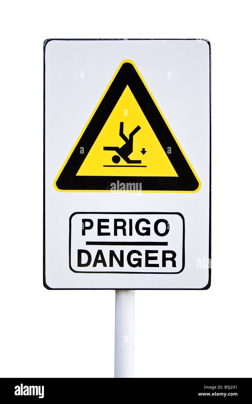 Sign warning portuguese hi-res stock photography and images - Alamy