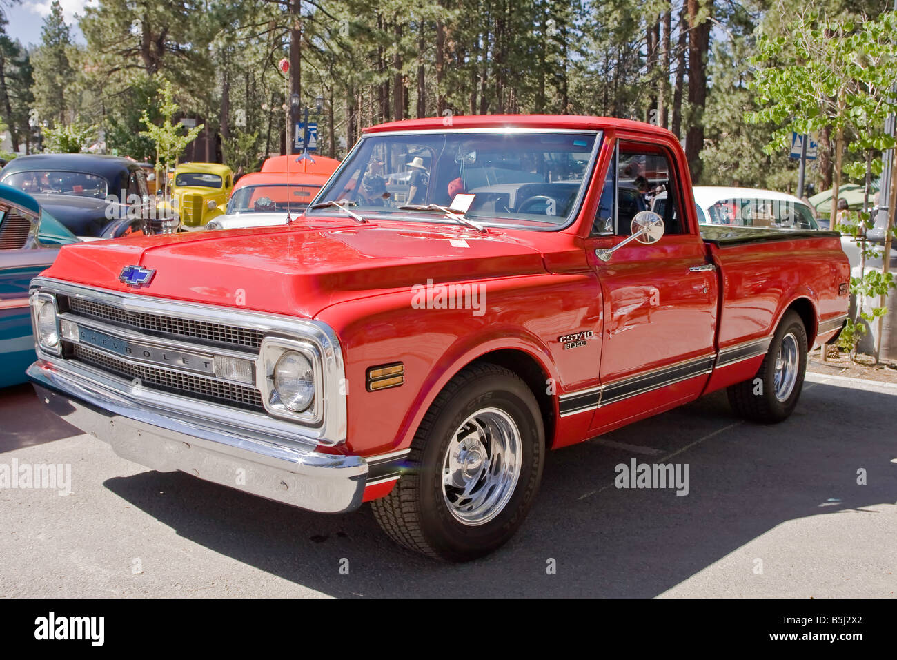 Red Chevrolet CST 10 pick up truck Stock Photo - Alamy