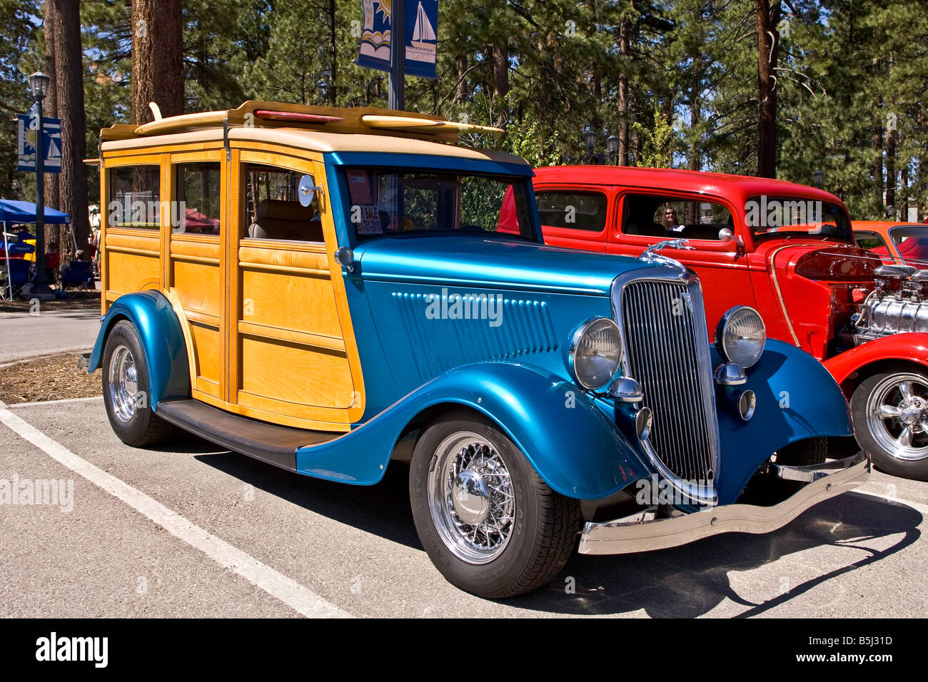 Metallic Blue Ford Woody Estate Stock Photo - Alamy