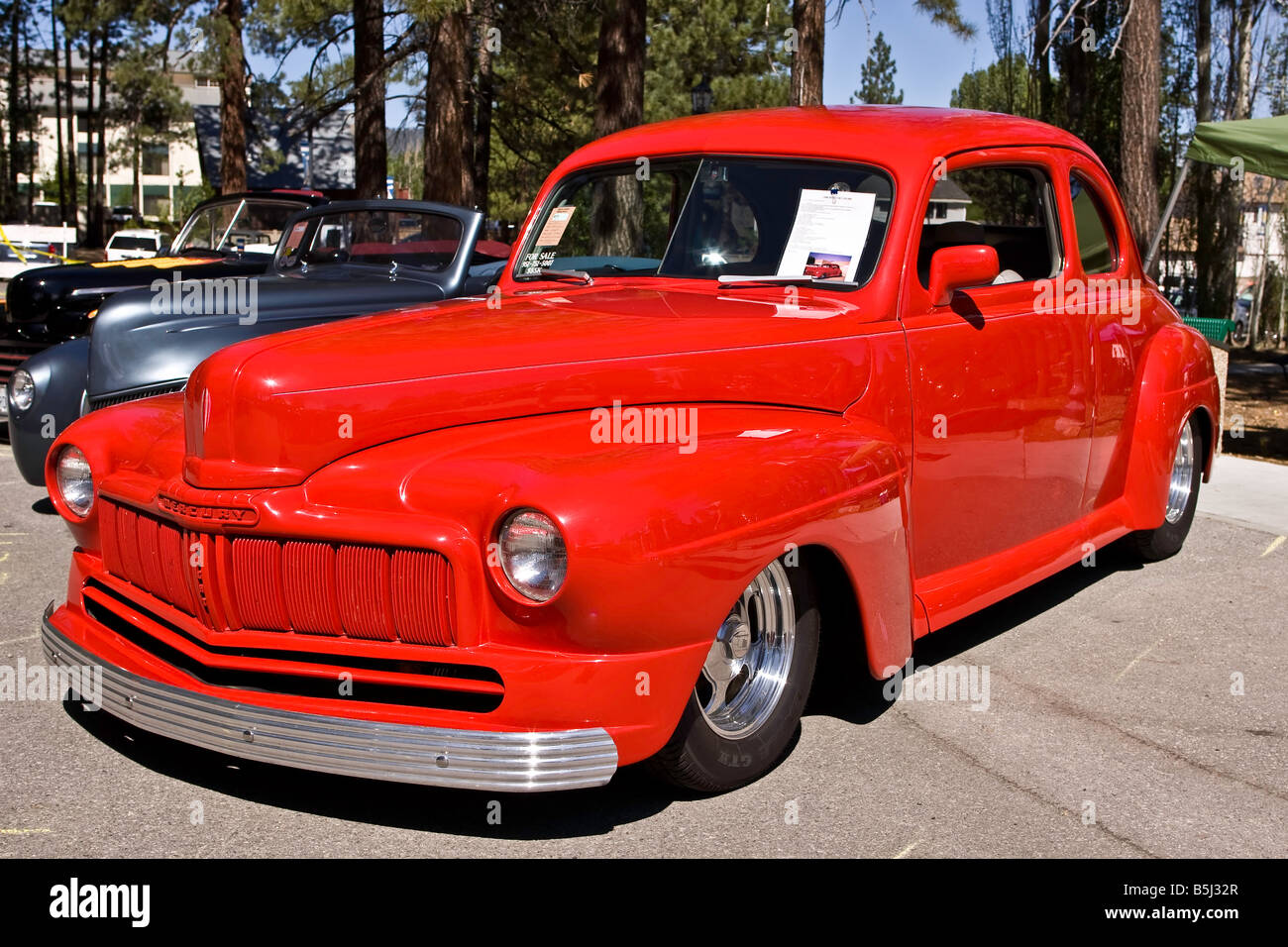 Red Mercury V8 Coupe Stock Photo - Alamy