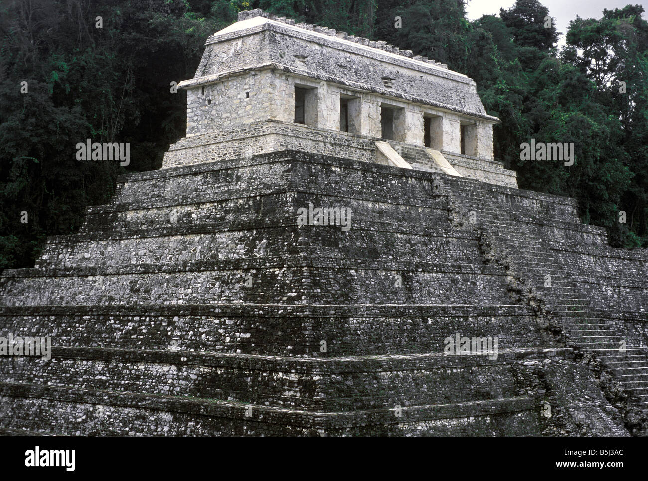 The magnificent Temple of the Inscriptions at the Mayan site of Palenqu ...