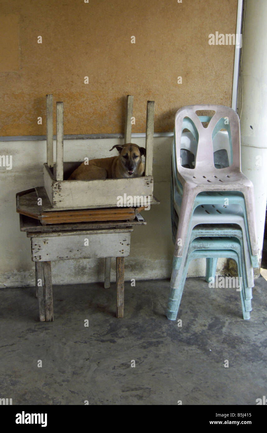 Upended upside down upside down overturned table hi-res stock ...