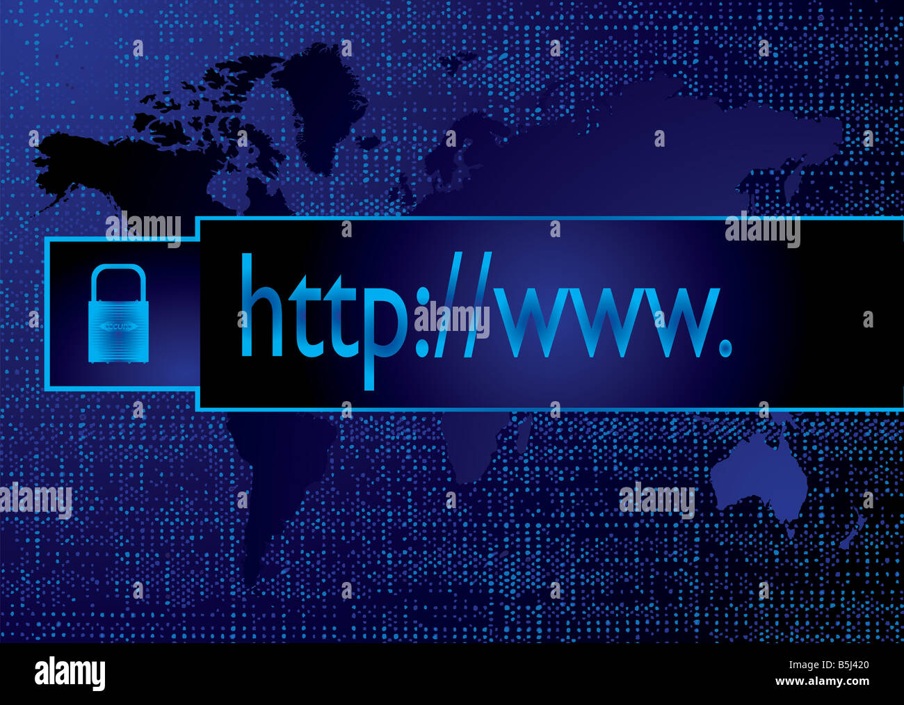Illustrated purple and blue secure web inspired background Stock Photo ...