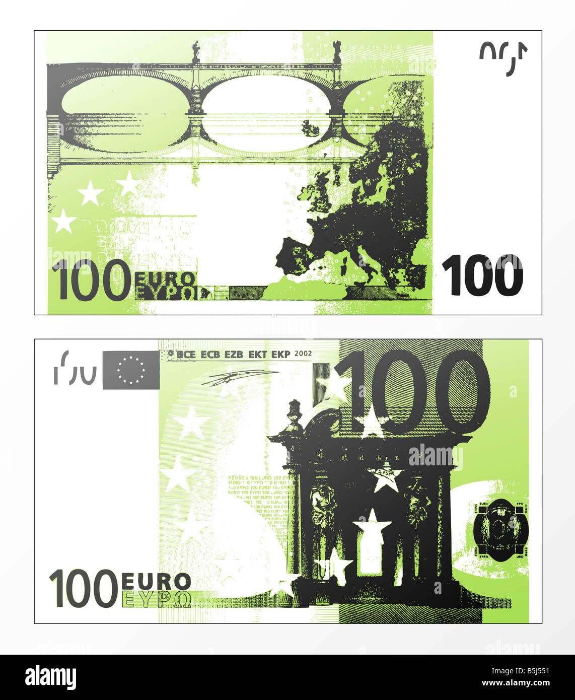 Vector illustration of a cleaned trace layered double sided European ...