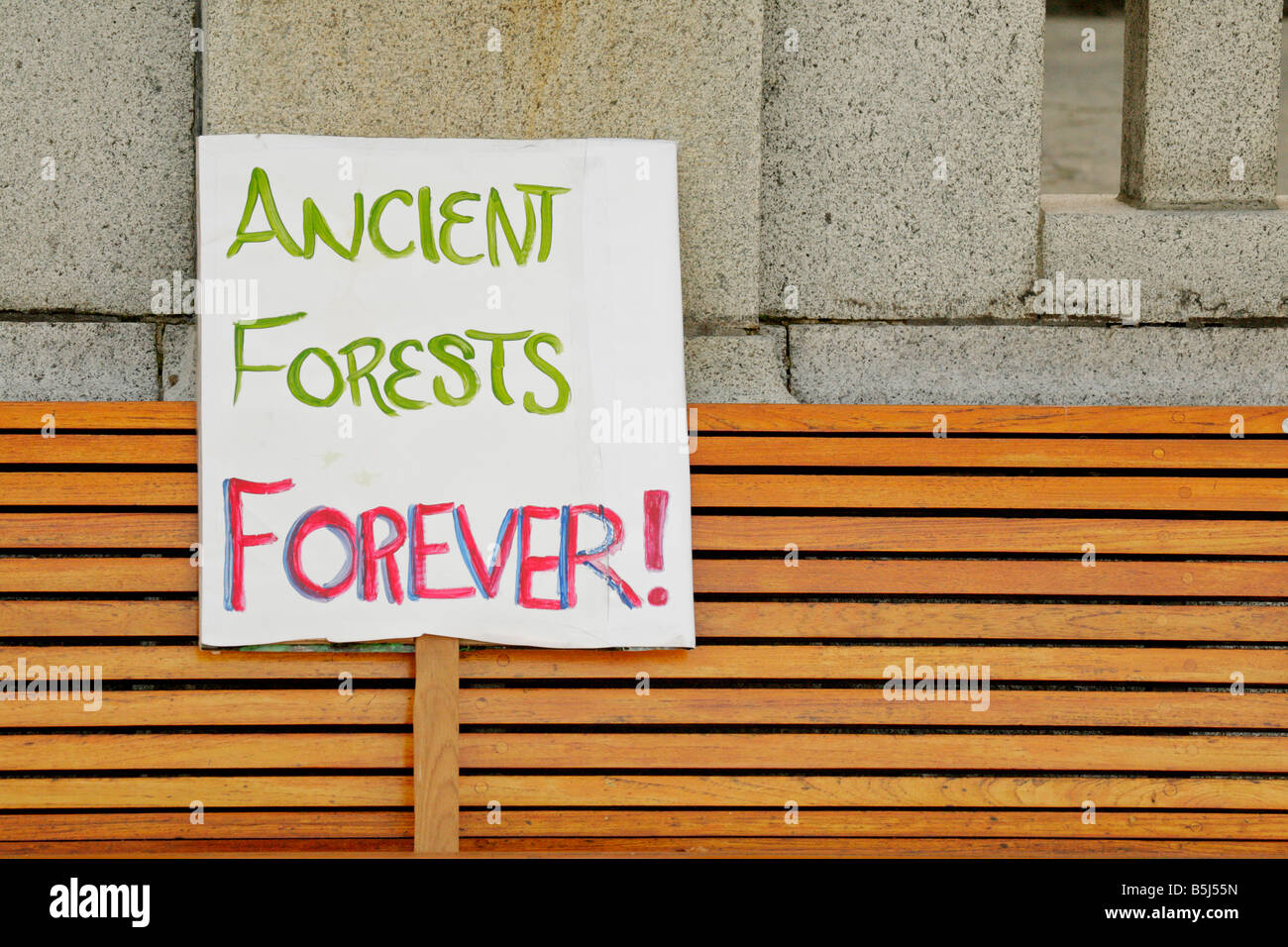 Leftover sign from Save the Forests Rally Victoria British Columbia ...