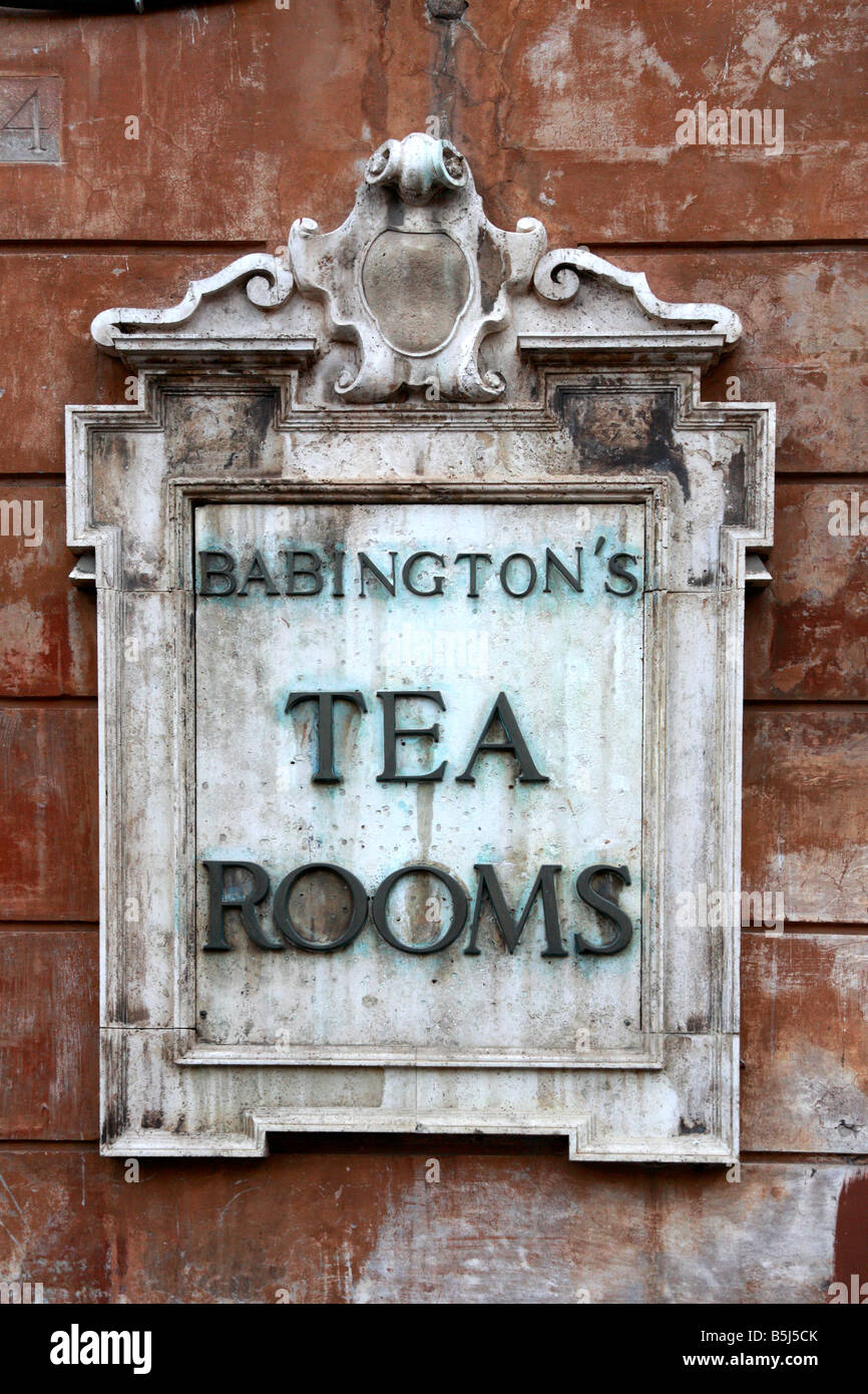 Sign outside Babington's Tea Rooms Plazza di Spagna Rome Italy Stock ...
