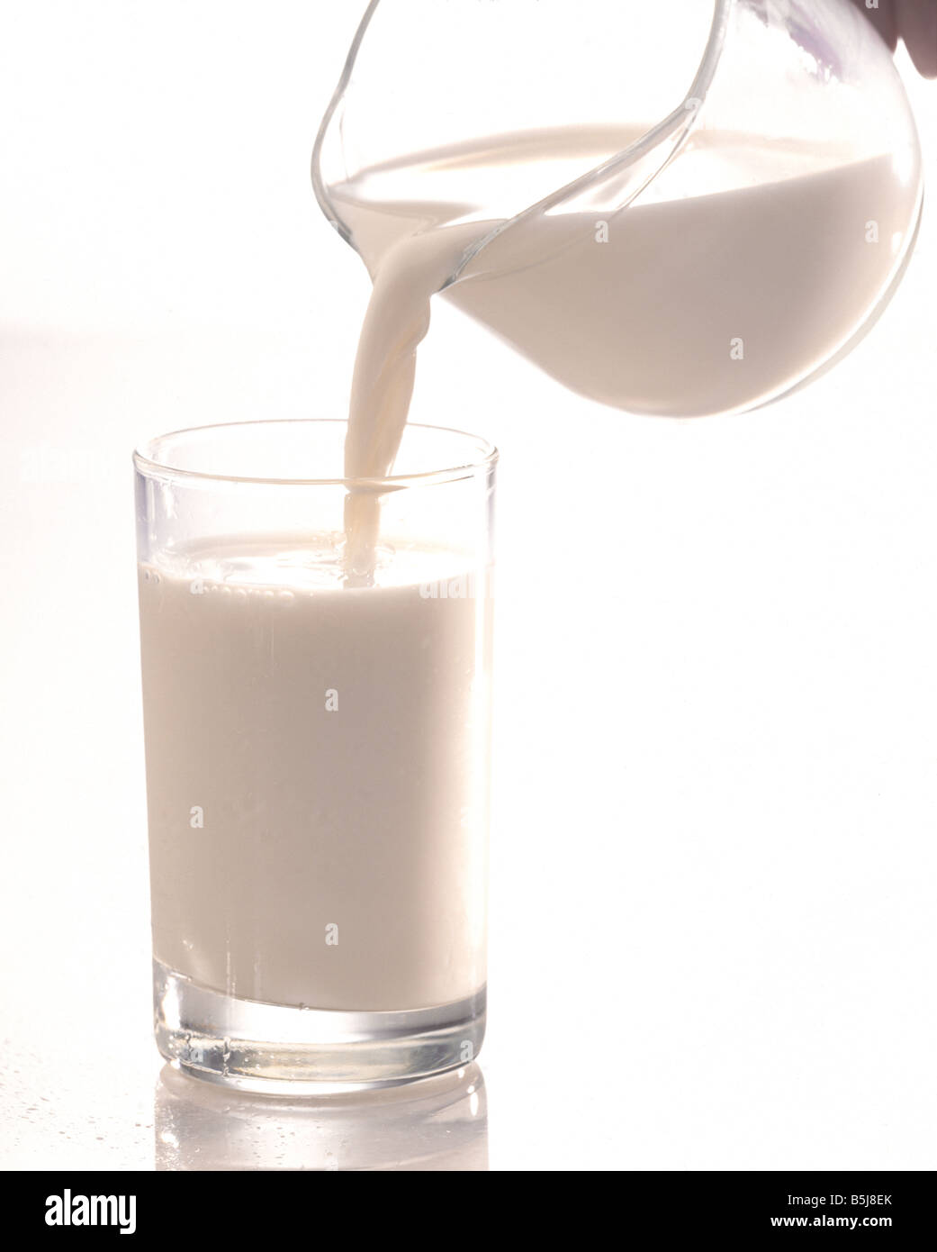 Pouring milk from jug into glass Keywords Dairy Still Life white b g ...