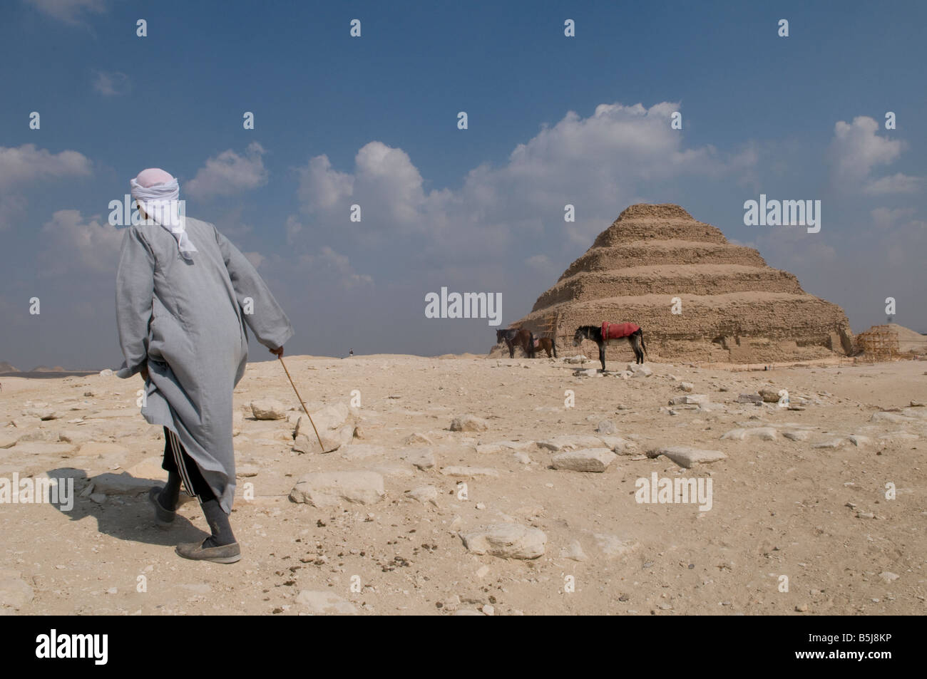 The stepped Pyramid of Djoser or Djeser also Zoser at Saqqara or ...